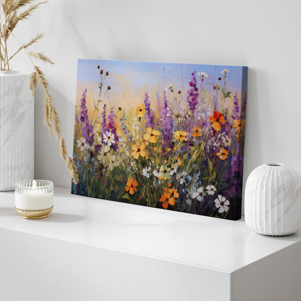 IDEA4WALL Vibrant Wildflower Rustic Countryside Lavender Flowers Botanical Floral Farmhouse On ...